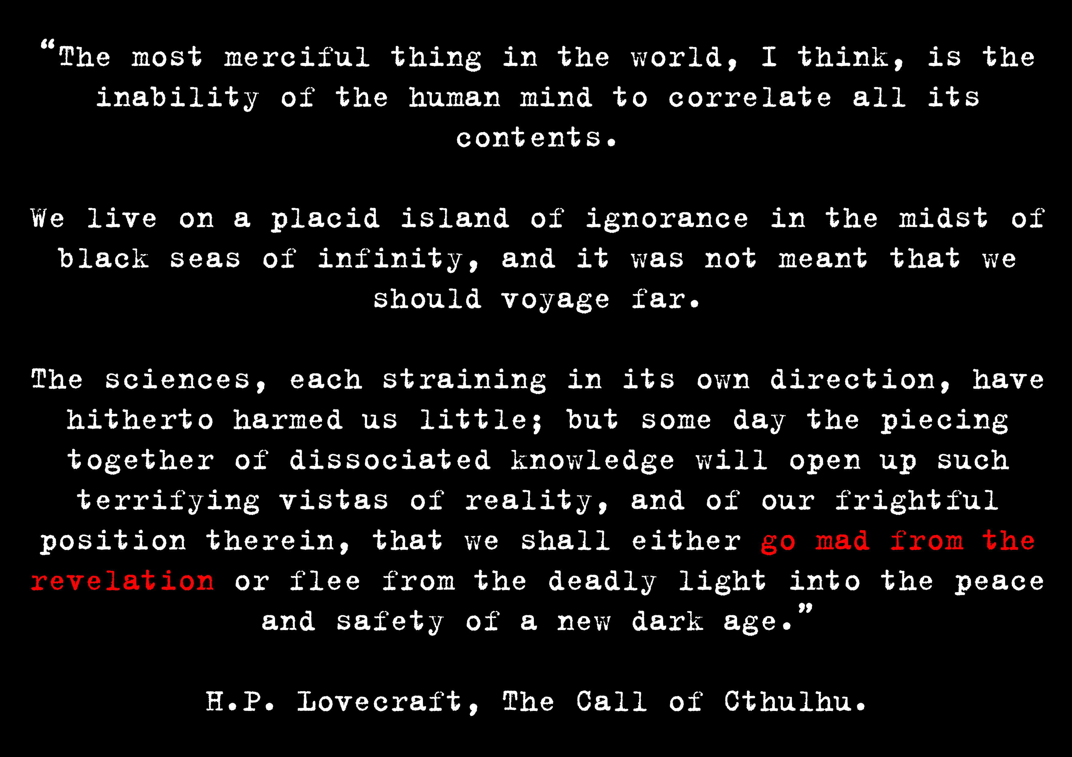 Cosmic Horror: From H.P. Lovecraft to Thomas Ligotti | The Committee to ...